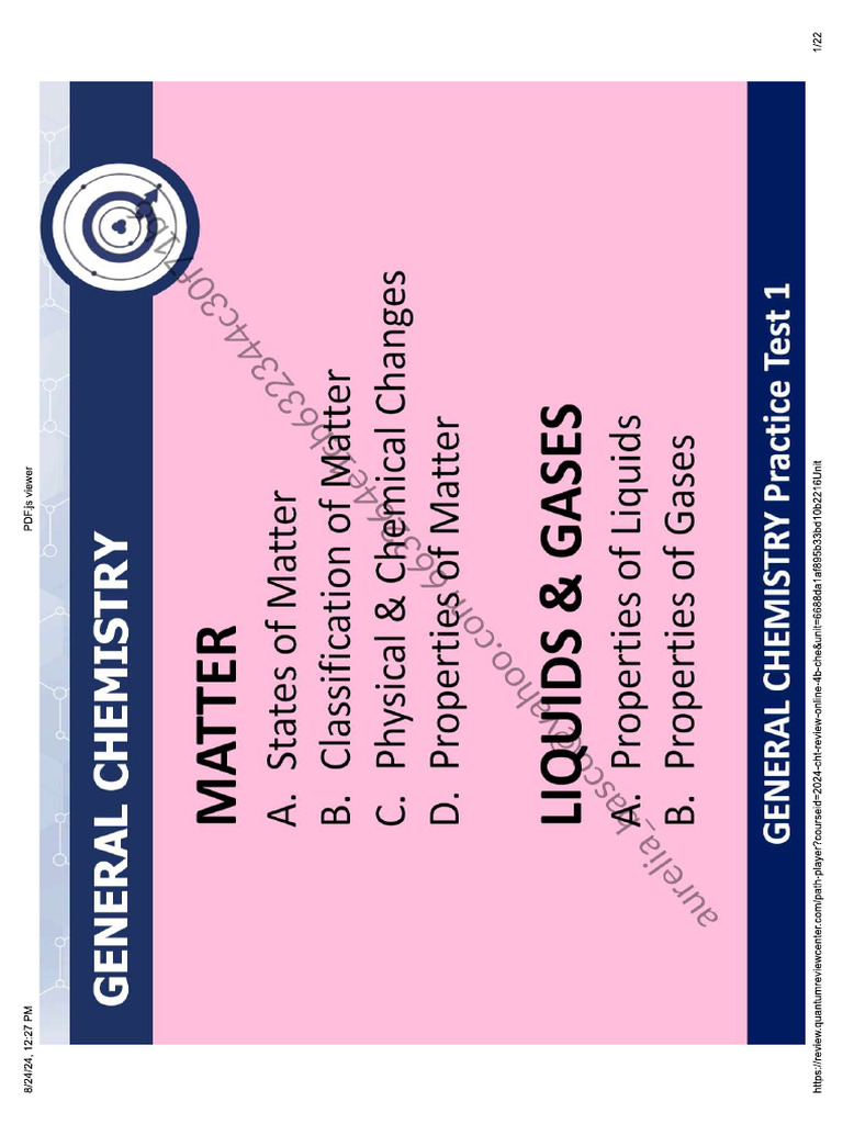 Lecture Notes in Gen Chem 1 | PDF