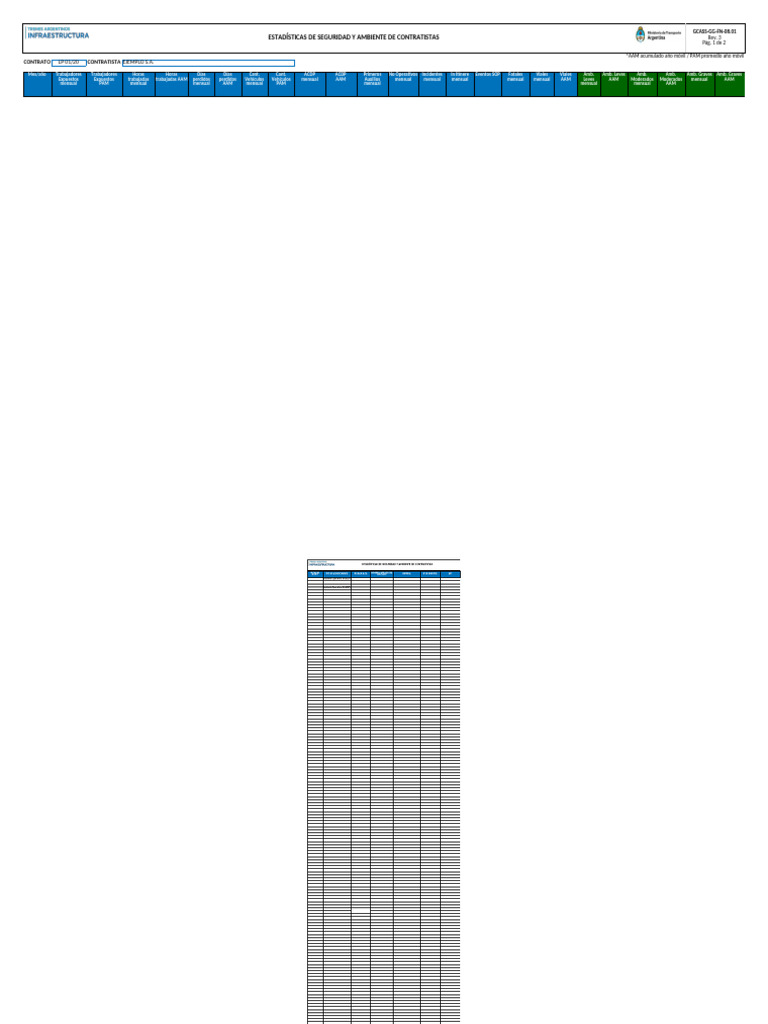 2021 GCASS-GG-FN-08.01 Estad de Seg y Amb Por Contratista | PDF