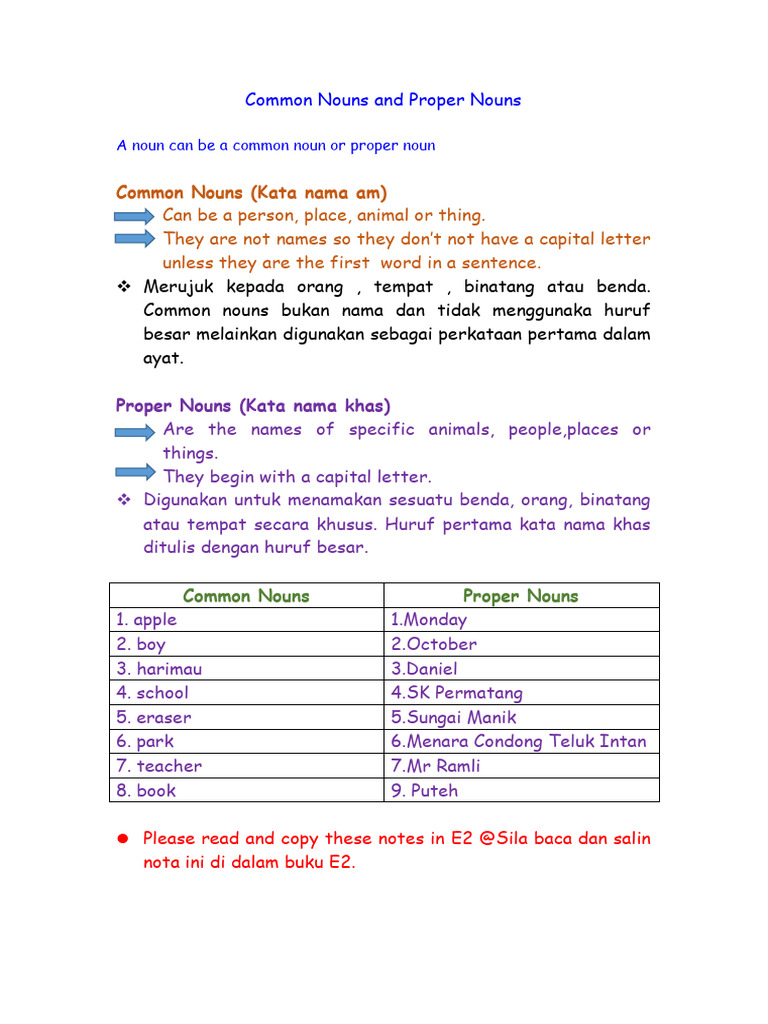 Nouns: Common vs Proper Explained | PDF