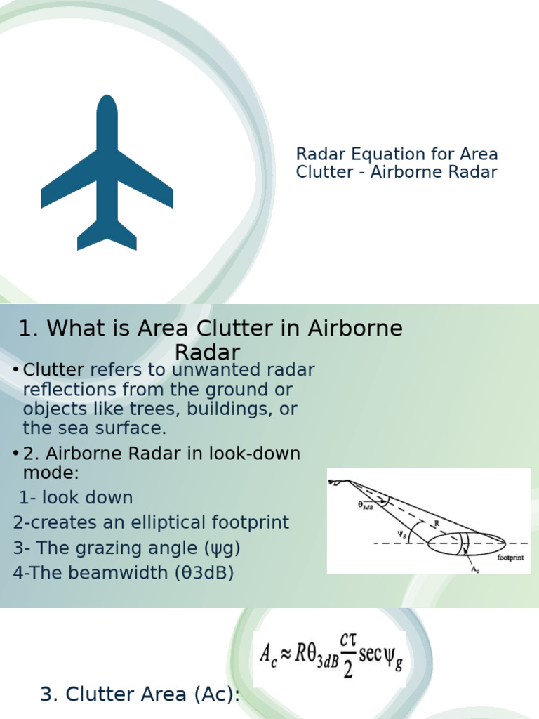 Radar Equation for Area Clutter in Airborne Radar (2) | PDF