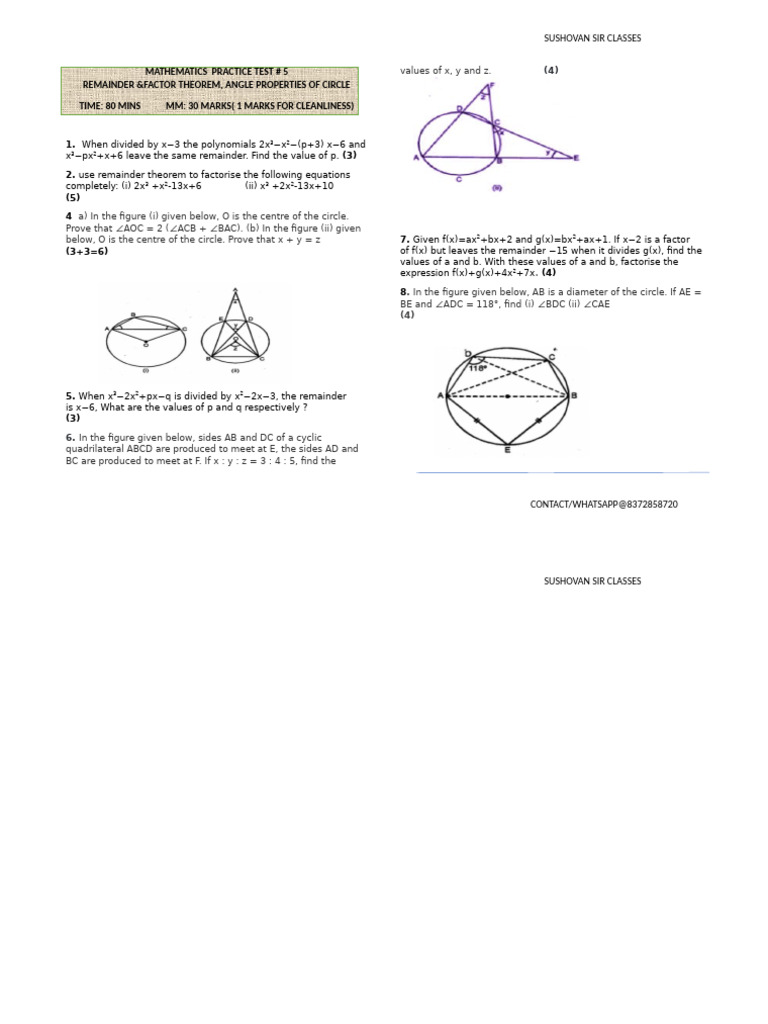 Mathematics Practice Test 5 | PDF