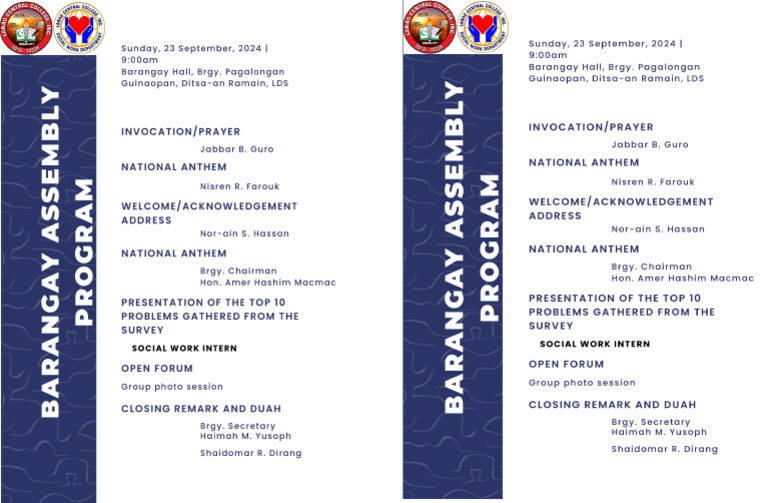 Brgy Assembly Program | PDF