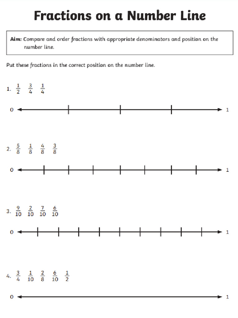 Fractions On A Number Line | PDF