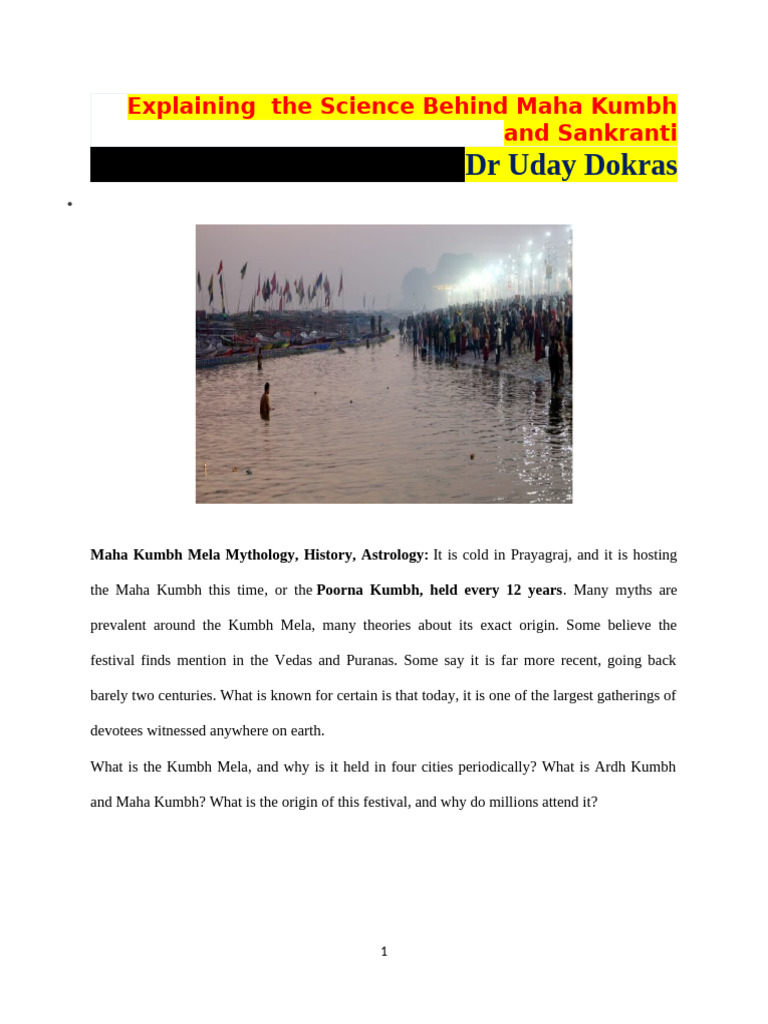 Explaining The Science Behind Maha Kumbh and Sankranti | PDF | Planets | Jupiter