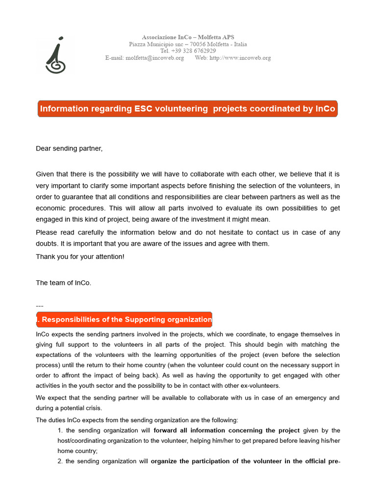 New Information About Projects Coordinated by InCo - New Conditions ...