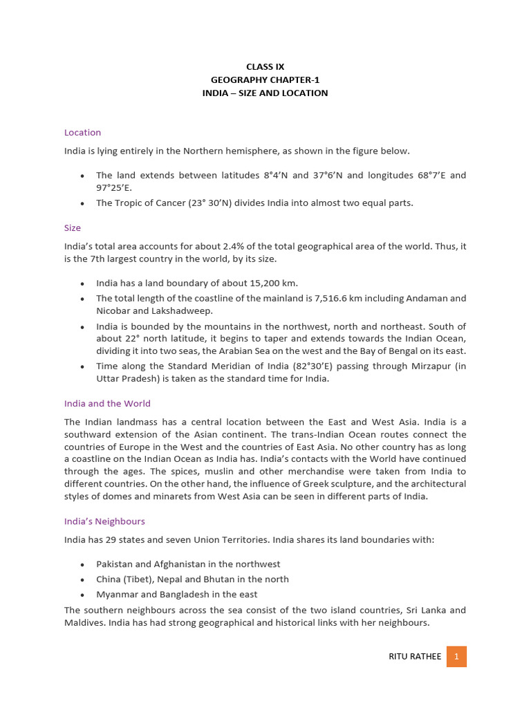 GEO_CHAPTER_1,2&3 | PDF | Himalayas | Indus River
