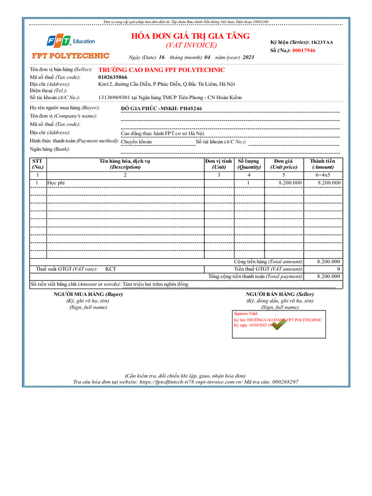 Hóa Đơn K 2 | PDF