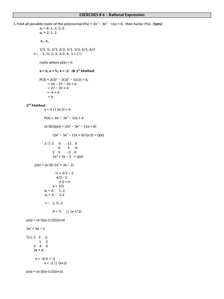 CBP EXERCISES ch6 Ans | PDF | Quadratic Equation | Mathematical Concepts