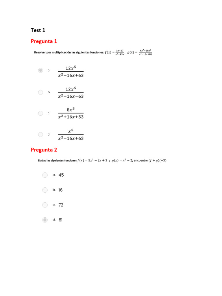 Test - 1 2 3 4 - Calculo | PDF