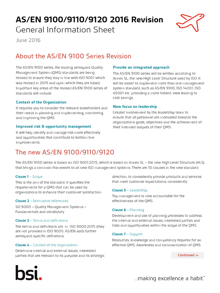 AS/EN 9100 Series 2016 Revision Guide | PDF | Quality Management System ...