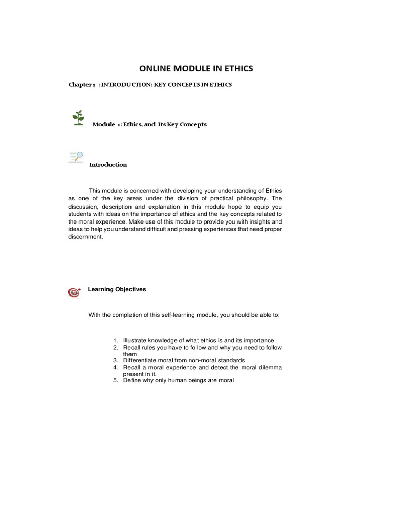 Ethics Principles of Ethical Behavior in Modern Society | PDF