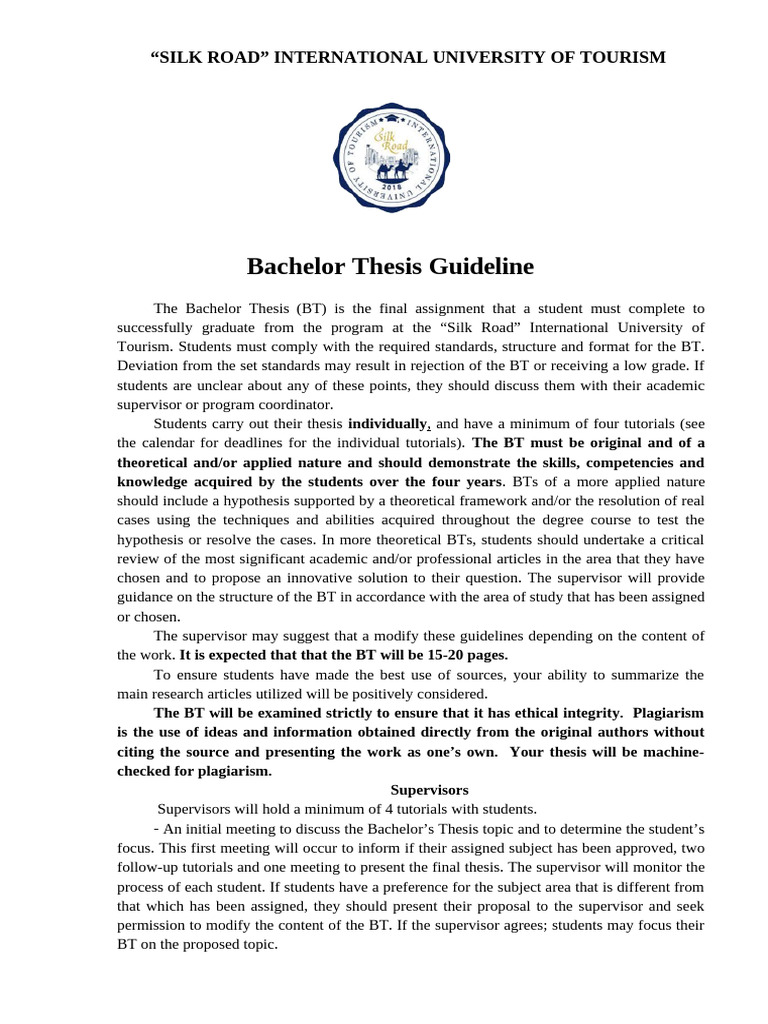 Bachelor's thesis guideline (2) | PDF | Thesis | Methodology