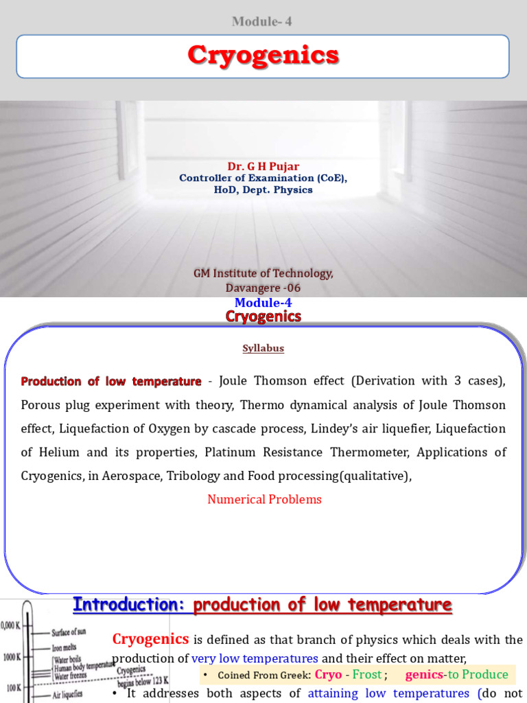 4-Module__Cryogenics_GHP | PDF | Cryogenics | Industrial Gases