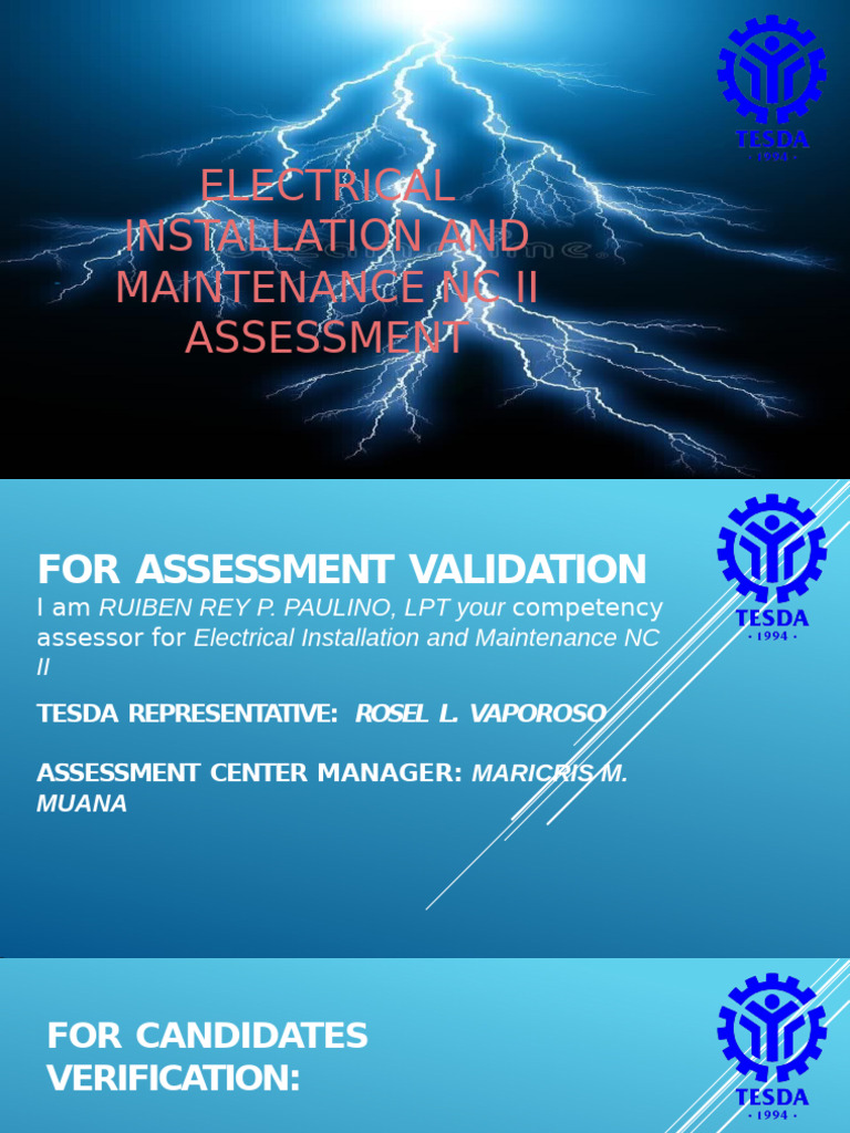 Assessment Orientation PDF | PDF | Electrical Wiring | Electrician
