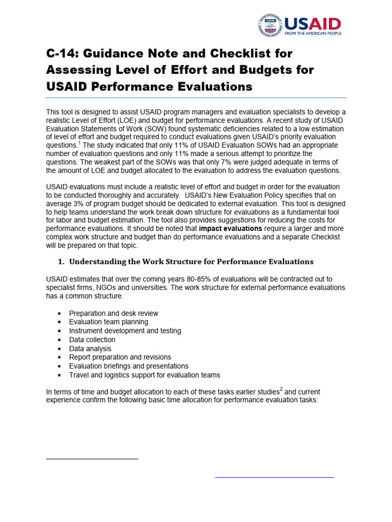 Mod8 Checklist For Loe and Budgets | PDF | Evaluation | United States ...