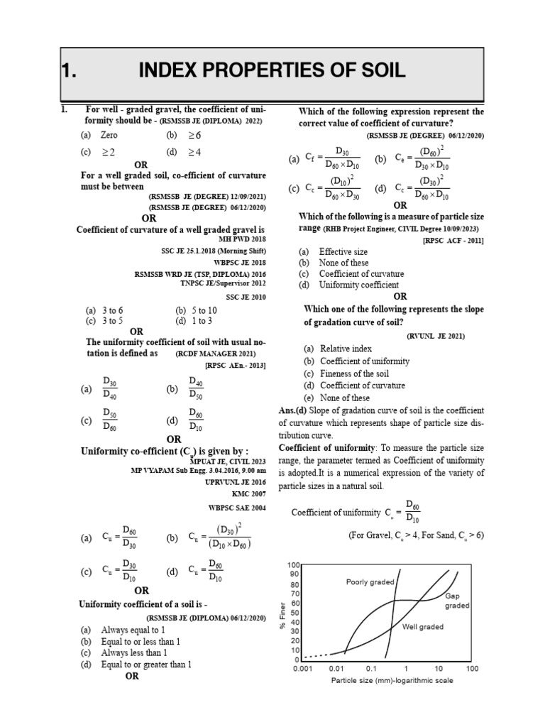 1 Index Properties of Soil | PDF | Soil Science | Earth Sciences