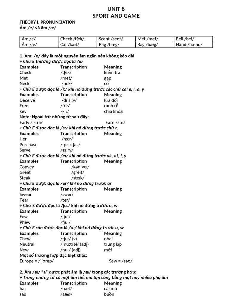 UNIT 8 SPORT AND GAMES | PDF