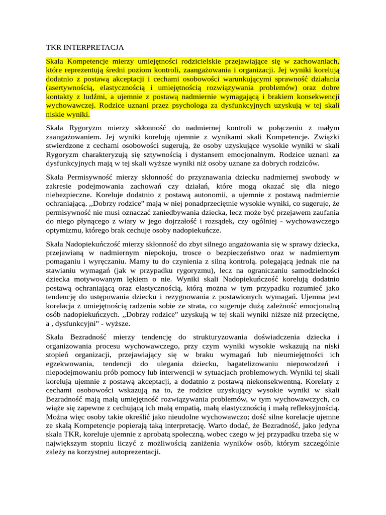 TKR Interpretacja | PDF
