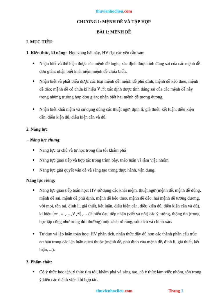 GA Toan 10 CTST HK1 | PDF