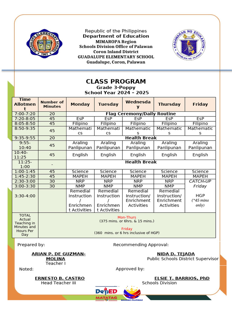 g3 Class Program Recalibrated | PDF | Government Institutions | Asia