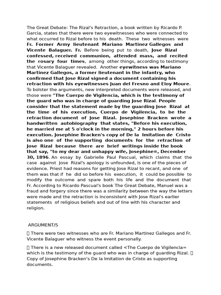 Rizal's Retraction | PDF