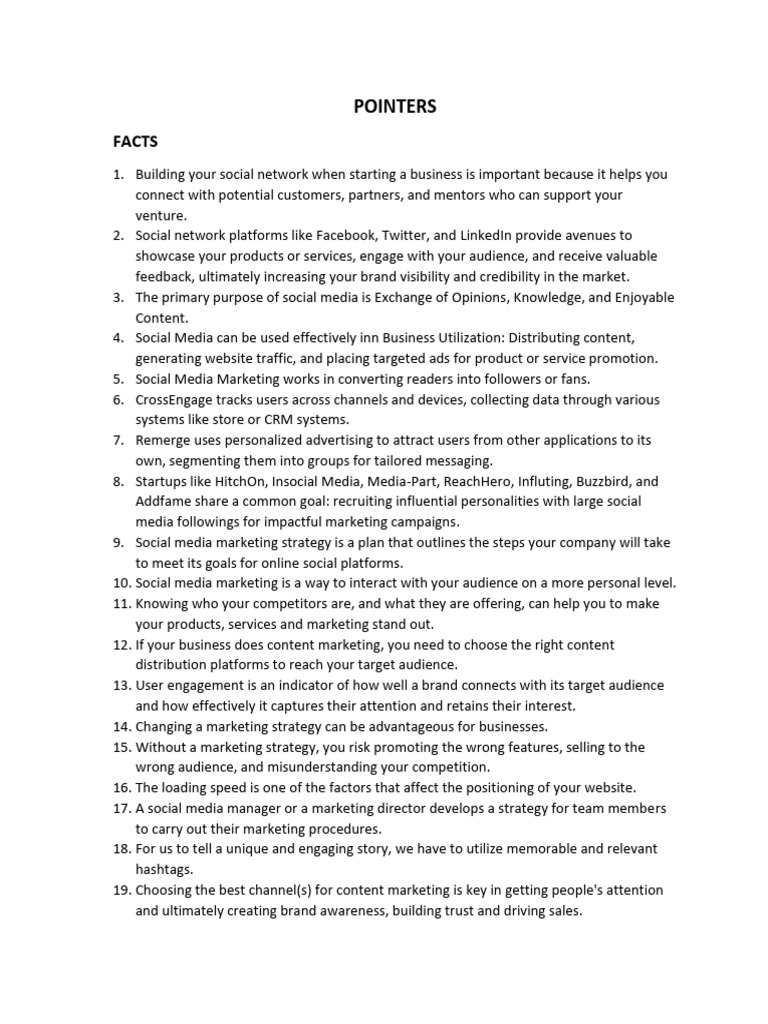 Pointers Exam Marketing Prelim | PDF | Social Media Marketing | Popular ...