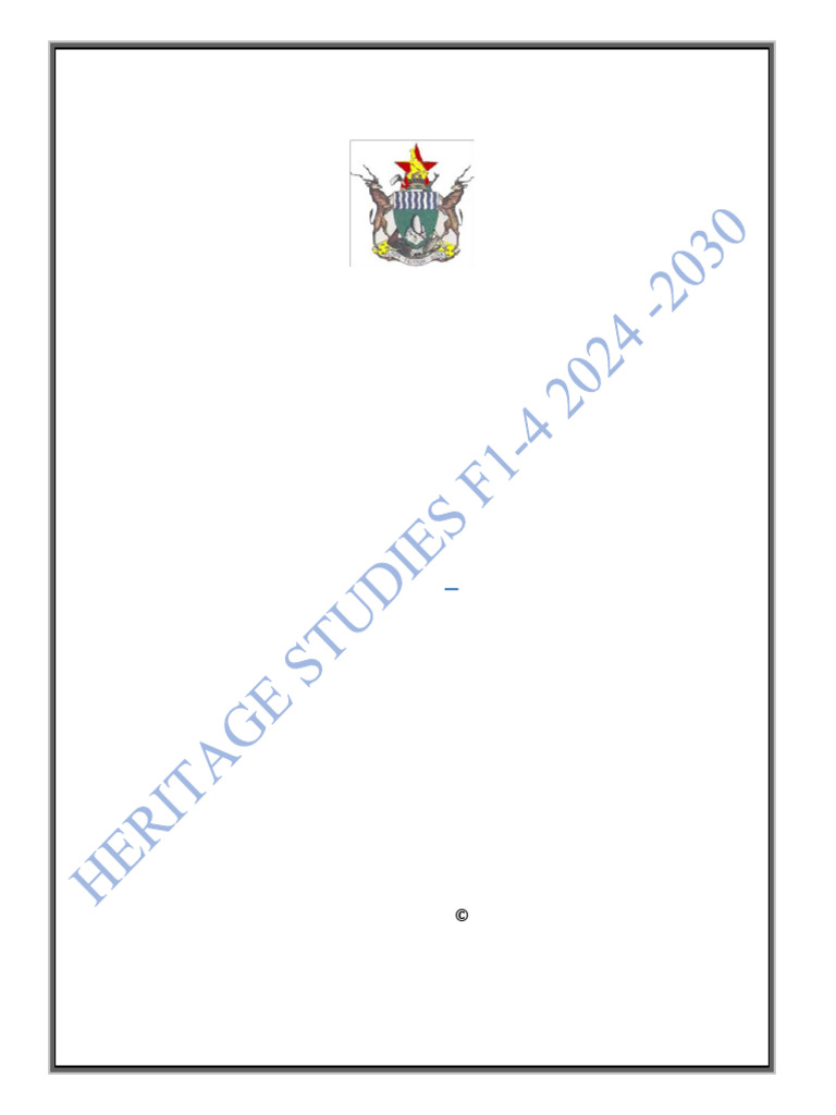 Zimbabwe Heritage Studies Syllabus 2024-2030 | PDF | Educational ...