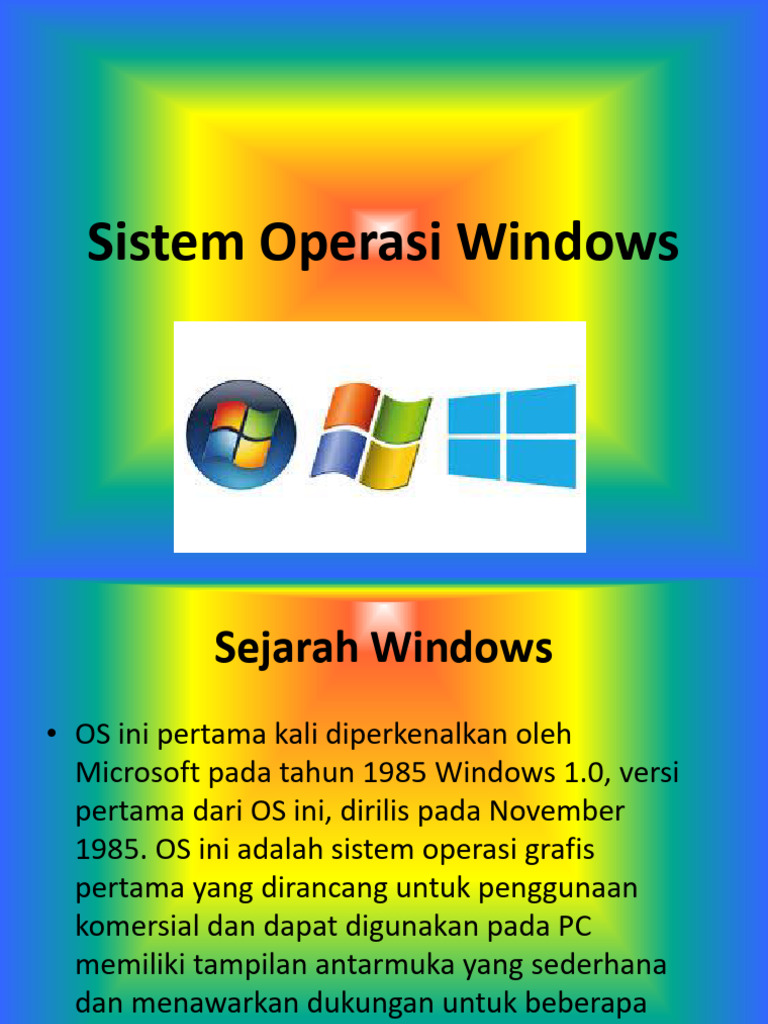 Sejarah dan Pengertian Windows | PDF