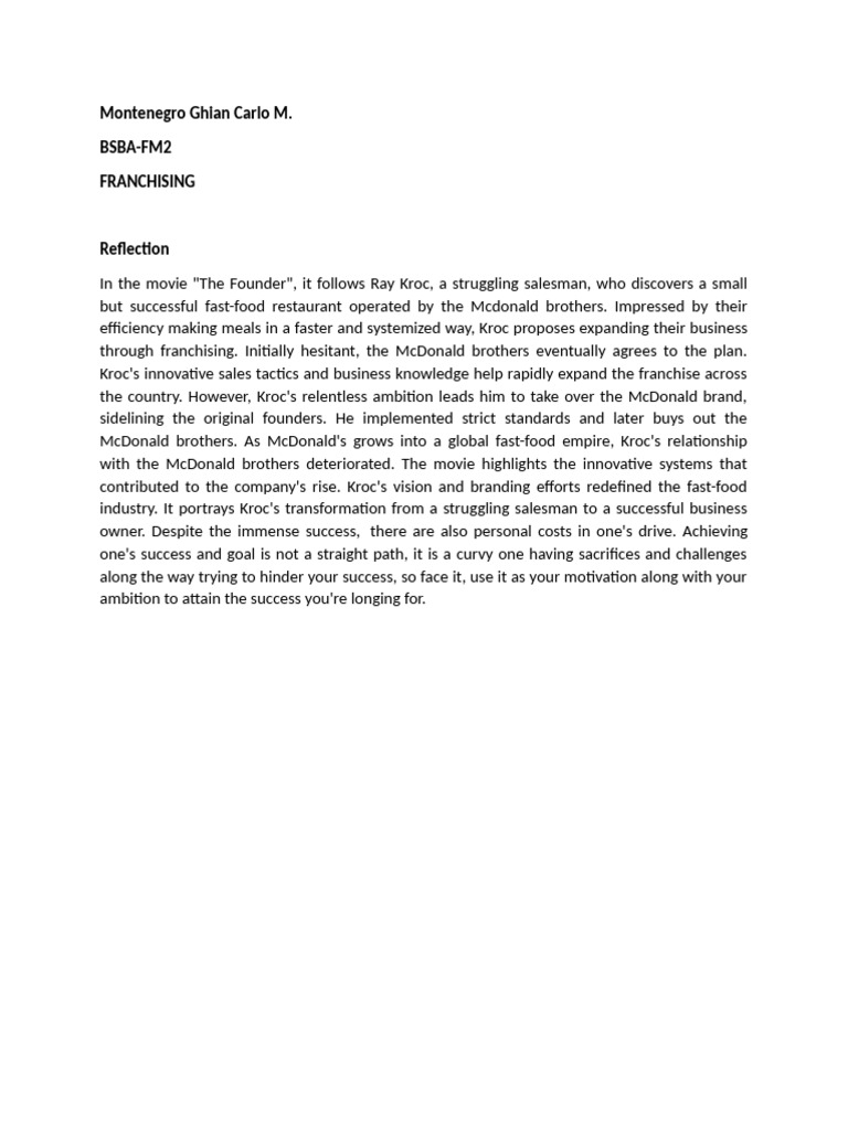 Business Lessons from "The Founder" | PDF