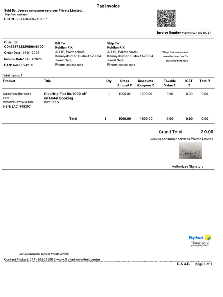 Normal Invoice PDF Format | PDF | Invoice | Taxes