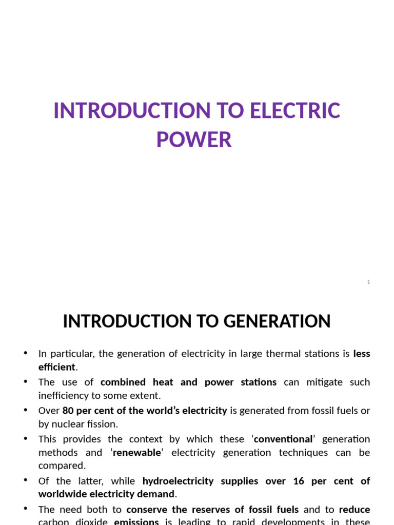 Introduction to Electric Power | PDF | Cogeneration | Nuclear Fuel