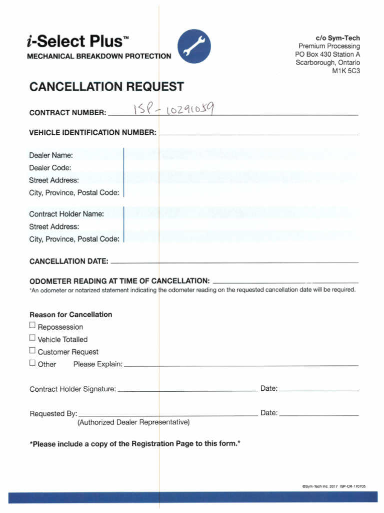 ISELECT CANCELLATION FORM | PDF