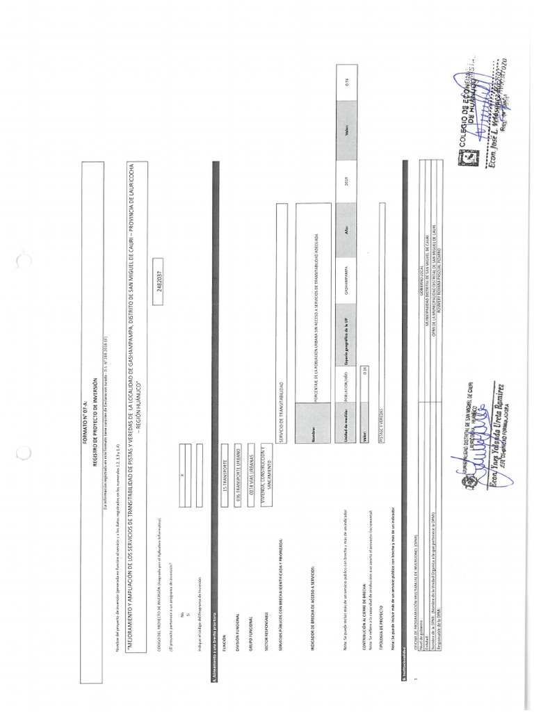Formato 7A - Mejoramiento y Ampliaciòn Transitabilidad Urbana | PDF