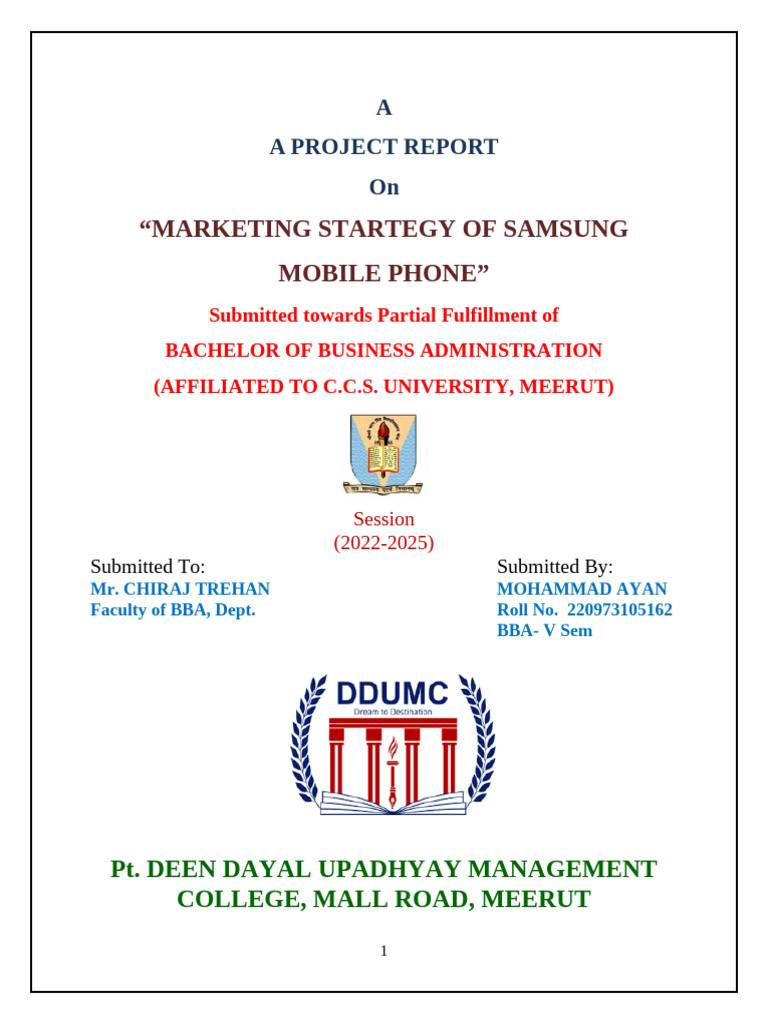 Marketing Startegy of SAMSUNG Mobile Phone | PDF | Samsung | Smartphone