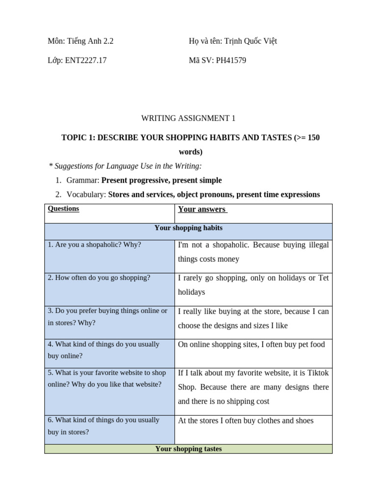 Topic 1 - TA2.2.Trịnh Quốc Việt | PDF | Linguistics