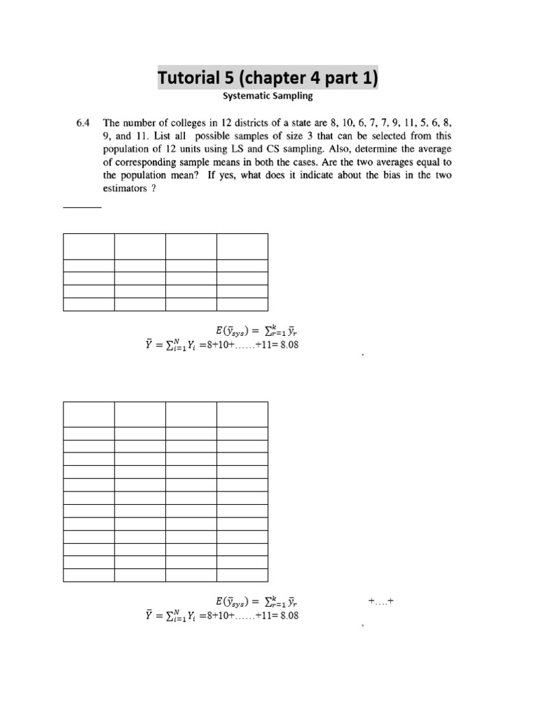 Tutorial 5 v2 | PDF | Estimator | Variance