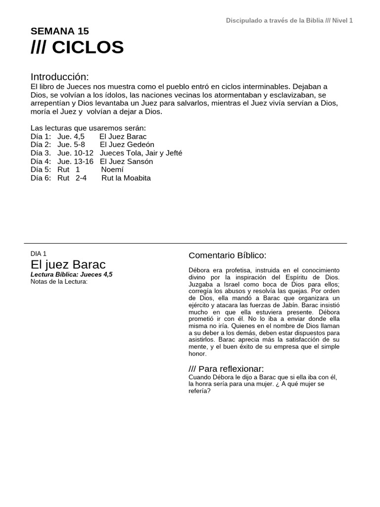 15 Ciclos | PDF | Rut (figura bíblica) | Sansón