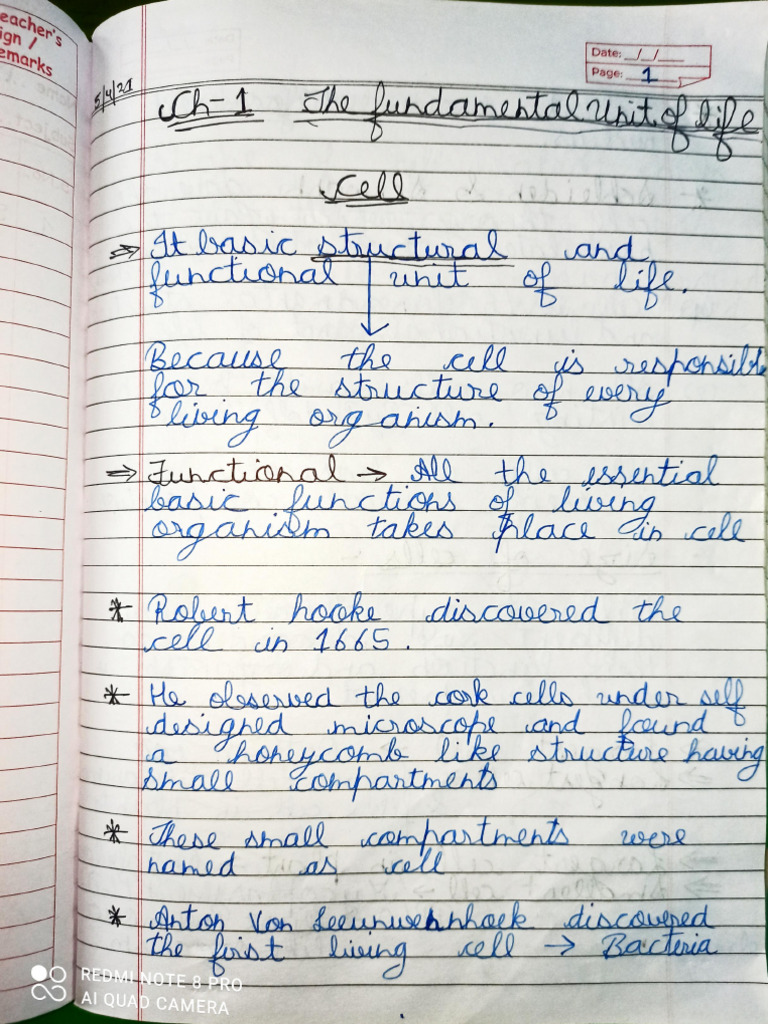 CH1 The Fundamental Unit of Life (Biology) | PDF