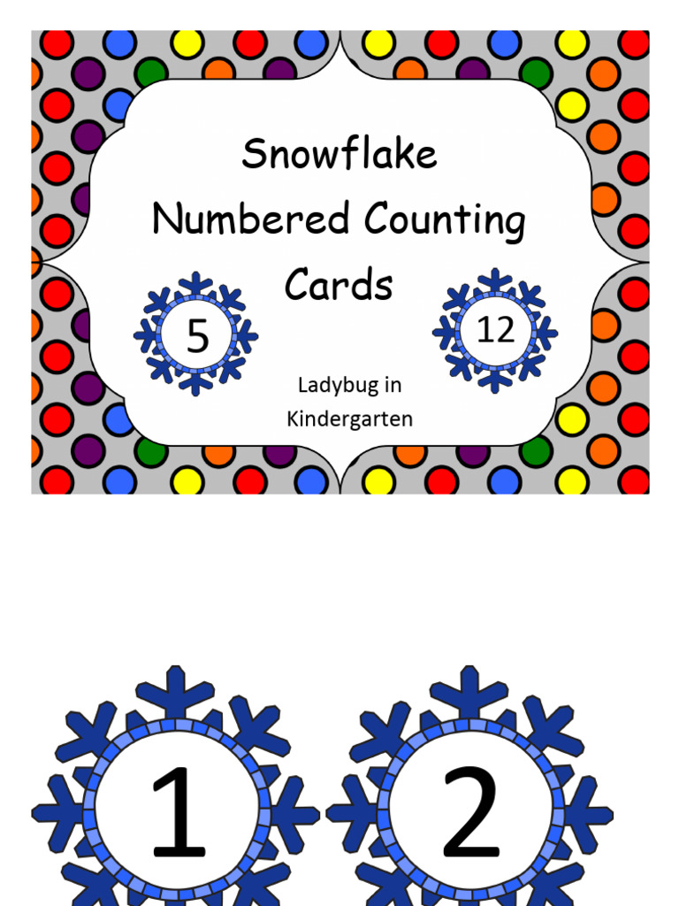 Snowflake Numbered Counting Cards: Ladybug in Kindergarten | PDF