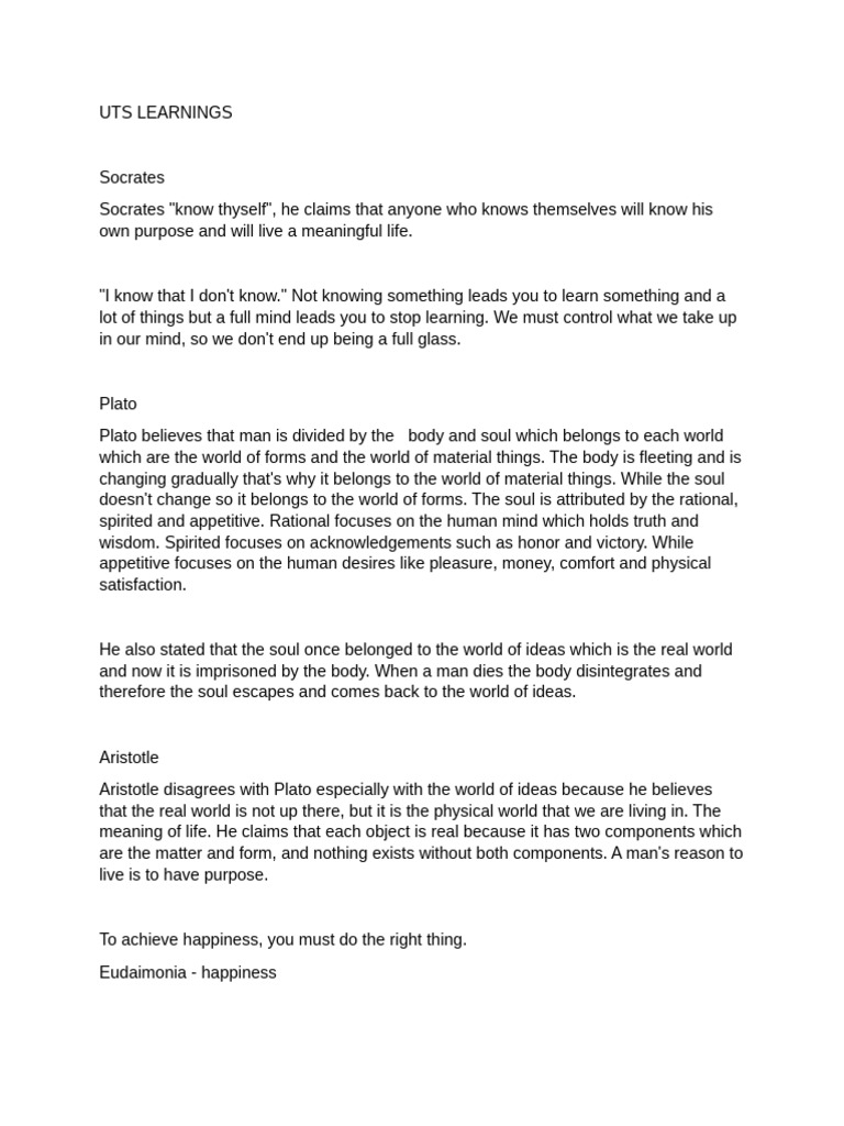 UTS Learnings | PDF | Reinforcement | Soul