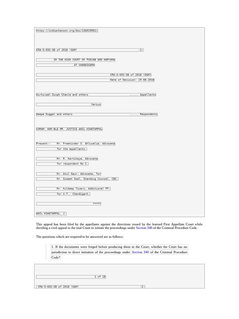 Forged Document Submit in Court 2 Diffrent Offence | PDF | Criminal ...
