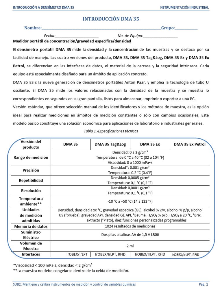 Practica 0 - Introduccion Dma 35 | PDF | Bomba | Medición