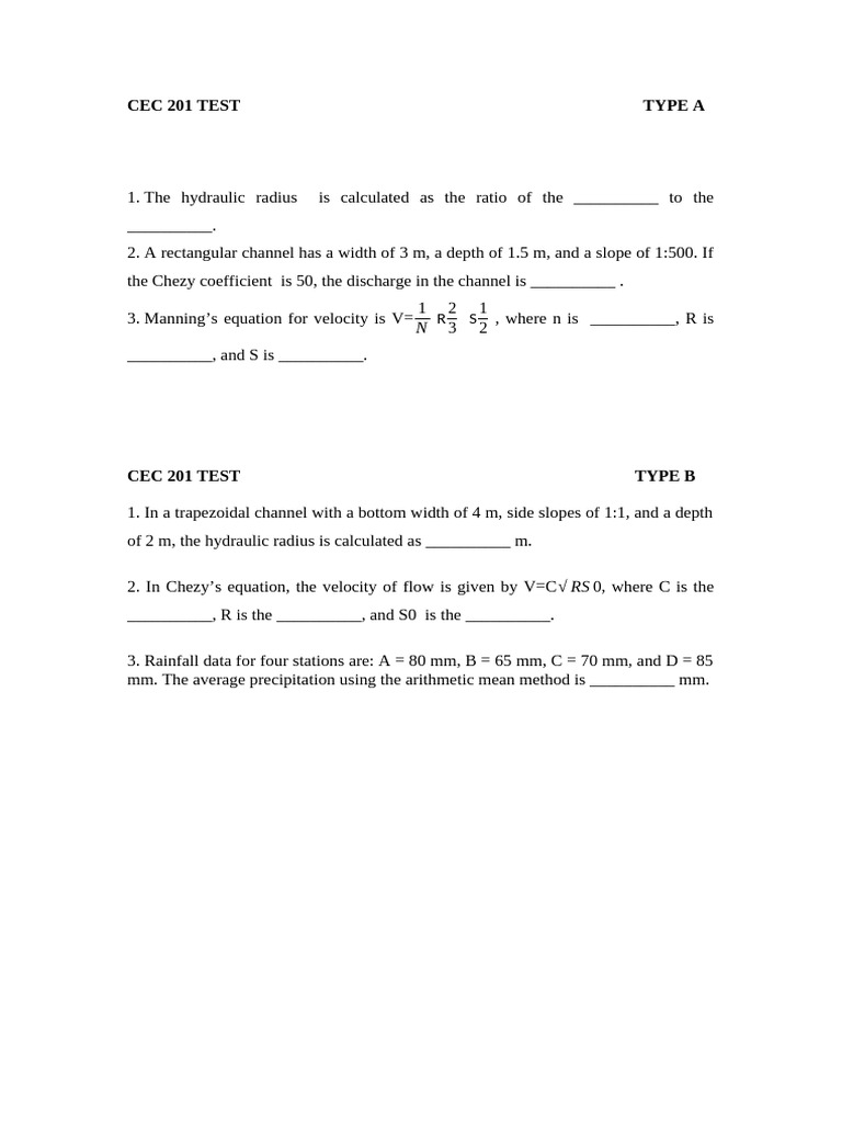 CEC 201 TEST 2024 | PDF