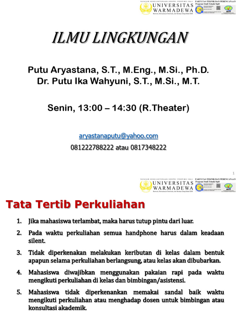 IlmuLingkungan Week1 | PDF