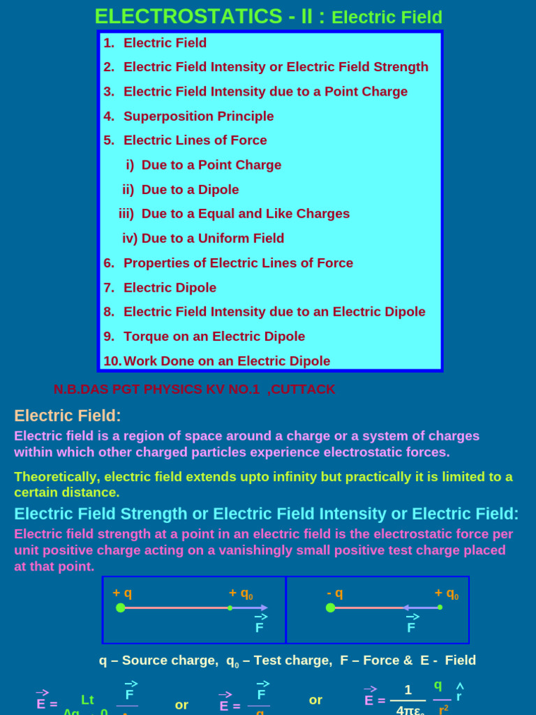 Electrostatics_2 | PDF | Electric Field | Force