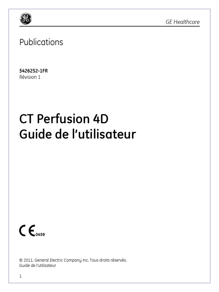 Guide utilisateur CT Perfusion 4D GE Healthcare | PDF | Échantillonnage ...
