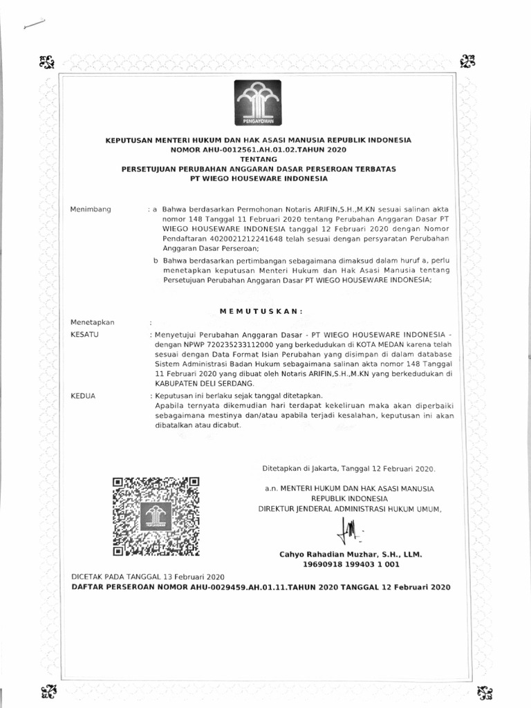 Sk Menkeh 2020 | PDF