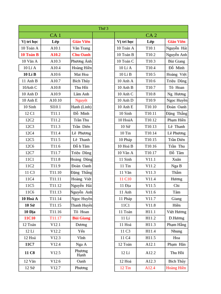 TKB PHÂN HOÁ,HSG Tuần từ 30.12.2024 | PDF
