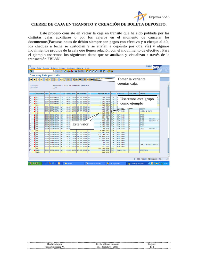 Procedimiento Caja Tránsito Boleta Depósito | PDF | Bancos | Cheque