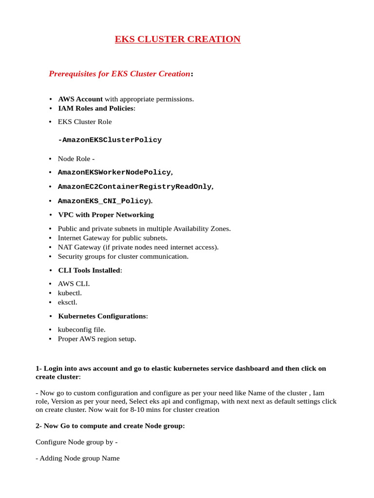 EKS-SETUP | PDF | Computer Cluster | Information Technology